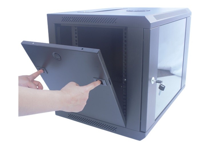 Tủ rack máy chủ 9U 19" Tủ dữ liệu màu đen có thể tháo rời treo tường ...